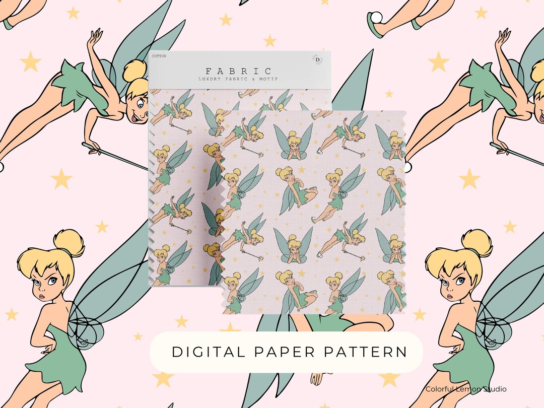 Fairy Digital Paper Pattern, Tinkerbell Seamless Patterns, Digital ...