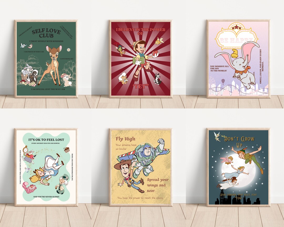 Classroom Vintage Disney Characters Posters, Printable Self Love ...