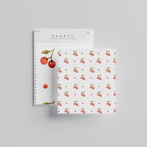 Modern Cherry Digital Paper Pattern, Seamless Patterns, Cherry Motifs ...