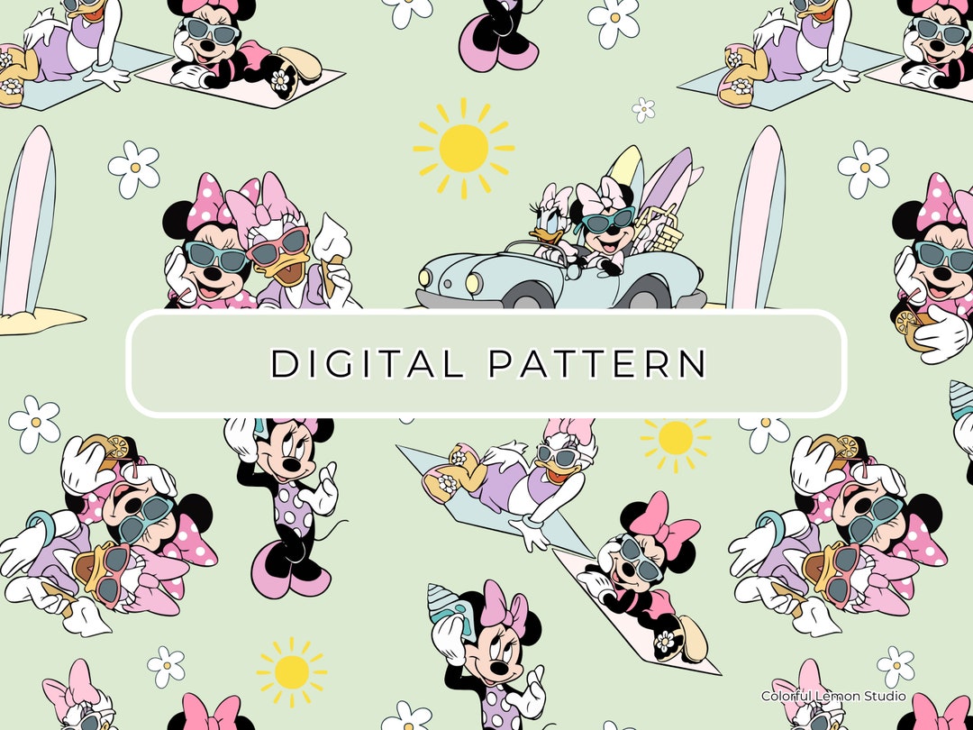 Summer Mouse and Friends Digital Paper Pattern Pink Mouse Theme ...