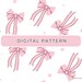 Bow Digital Paper Pattern Theme, Bow Girly Seamless Patterns Digital ...