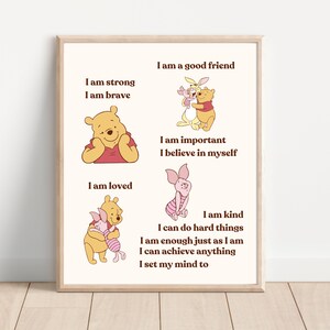 Winnie the Pooh Classroom Posters, Printable Self Love Affirmation ...