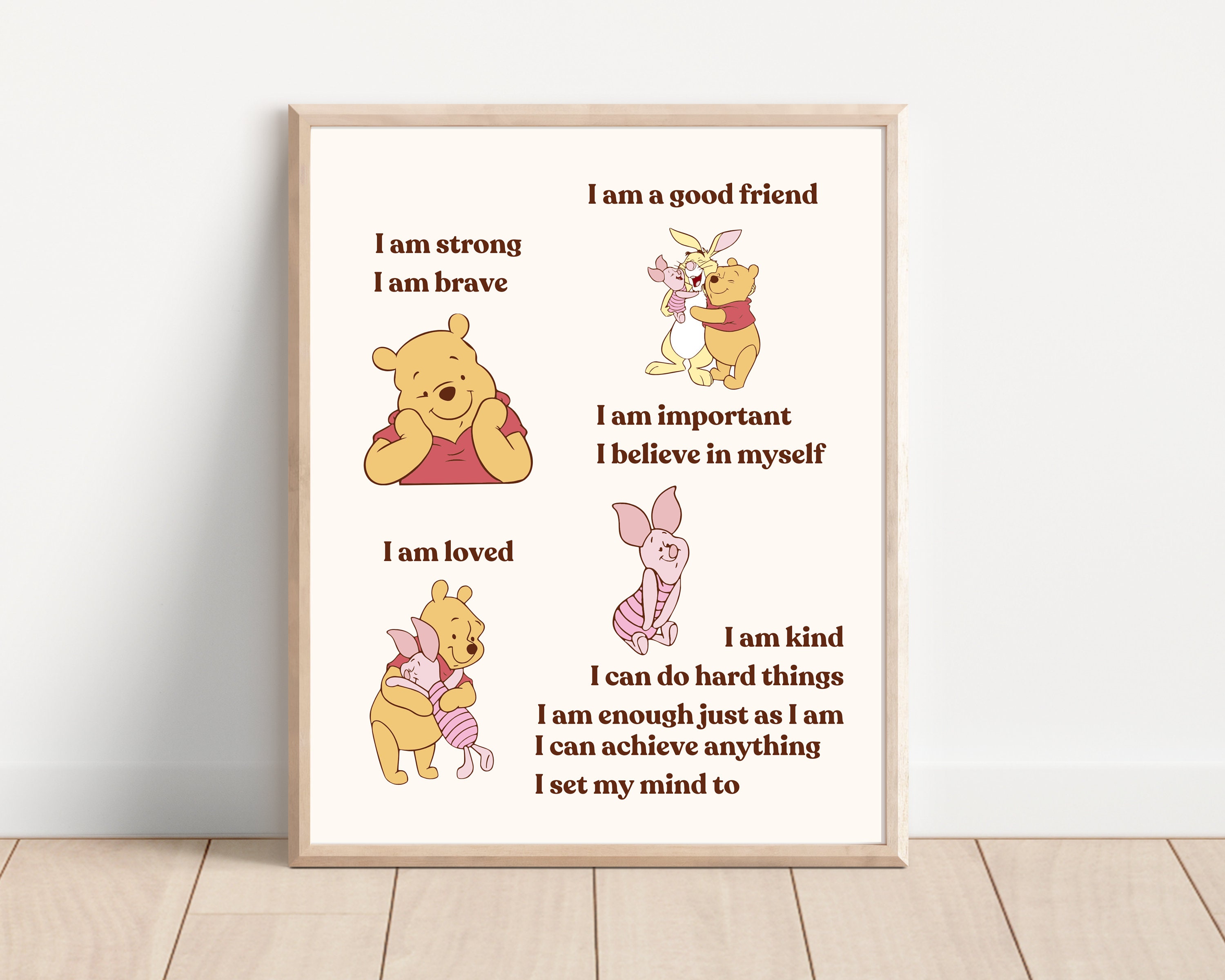 Winnie the Pooh Classroom Posters, Printable Self Love Affirmation ...