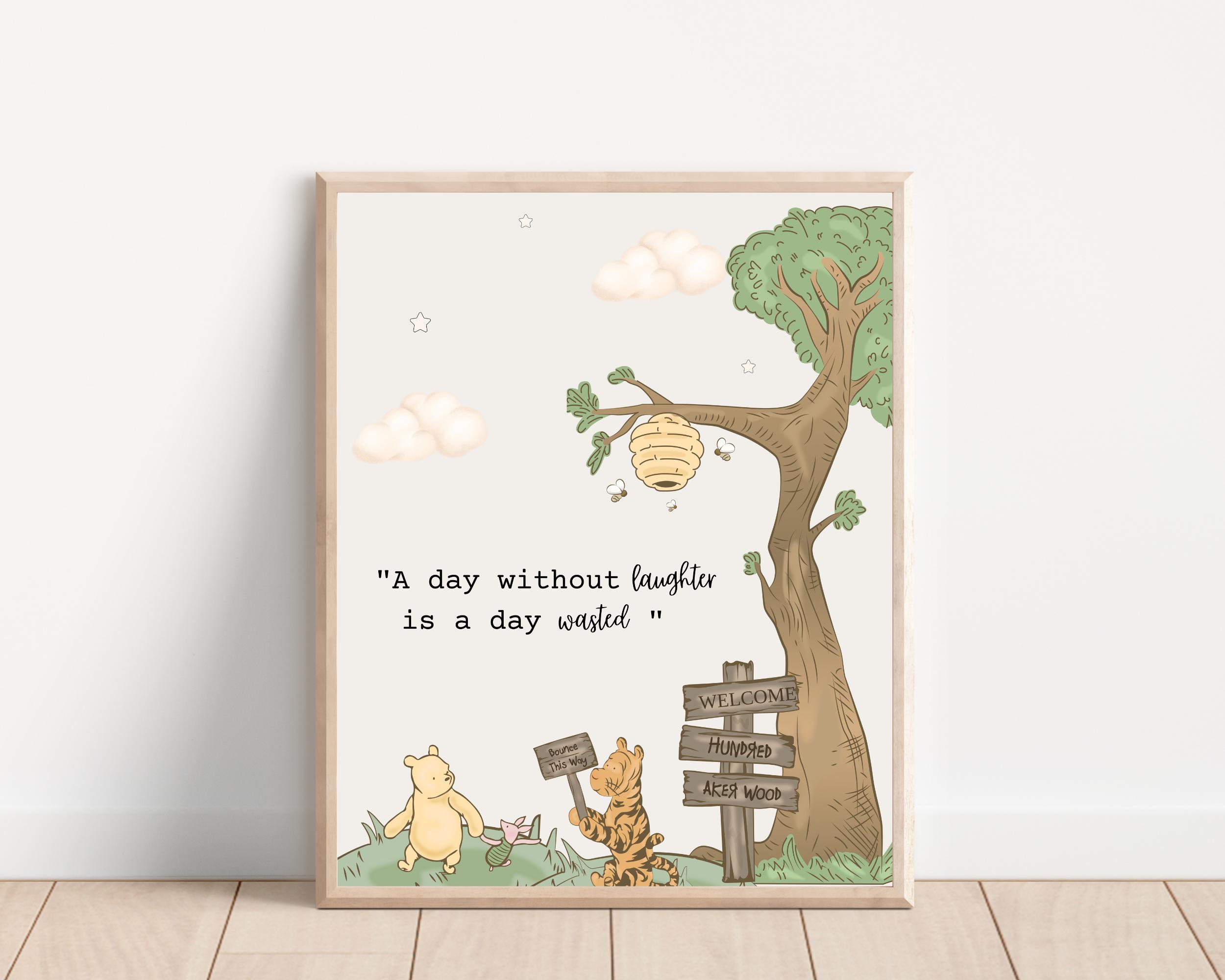 Printable Winnie the Pooh Poster, Hundred Acre Wood Nursery Kids Wall ...