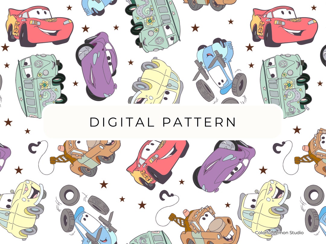 Cars Digital Paper Pattern Theme, Cars Seamless Patterns Digital Paper ...