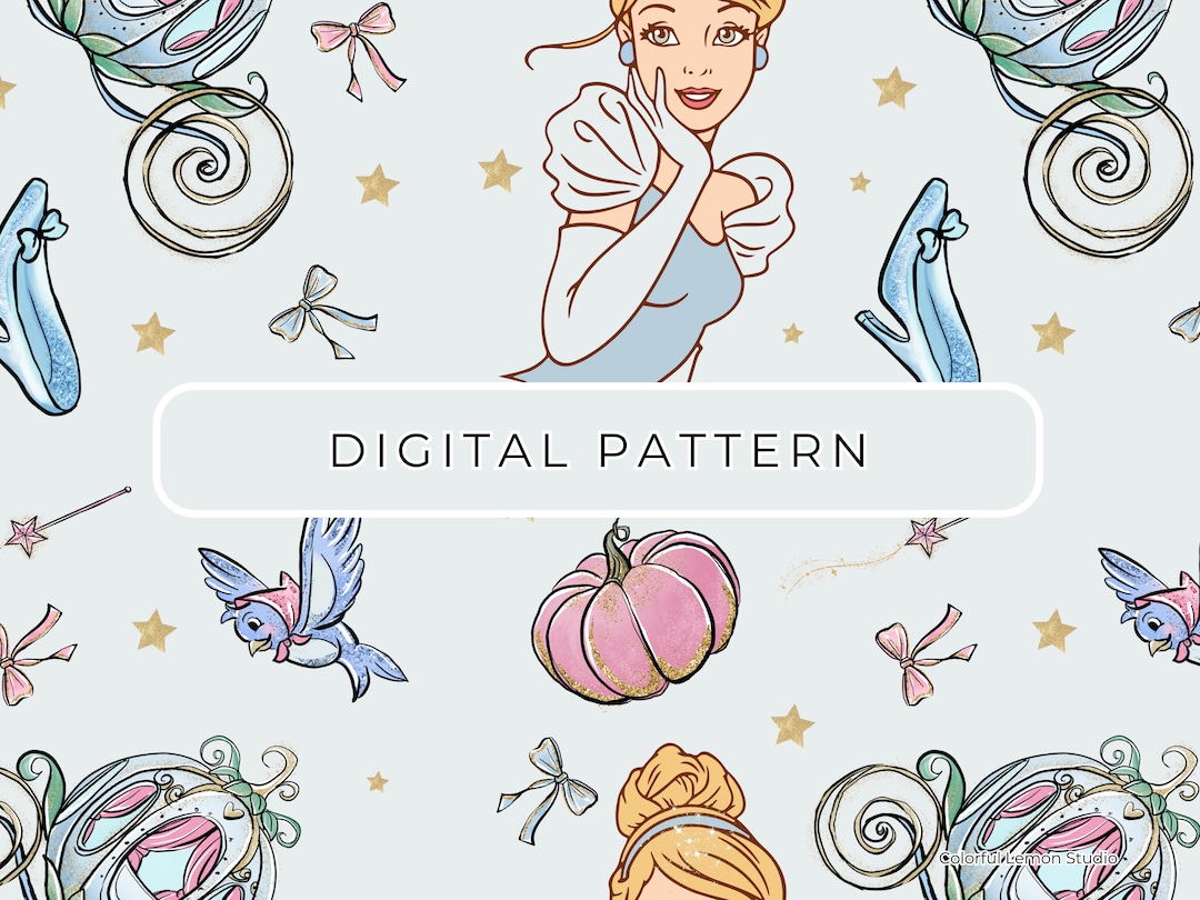 Princess Digital Paper Pattern Theme, Princess Seamless Patterns ...