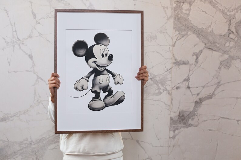 Classic Mickey Mouse Sketch PNG PDF JPG Clipart, Mickey Hand Draw ...