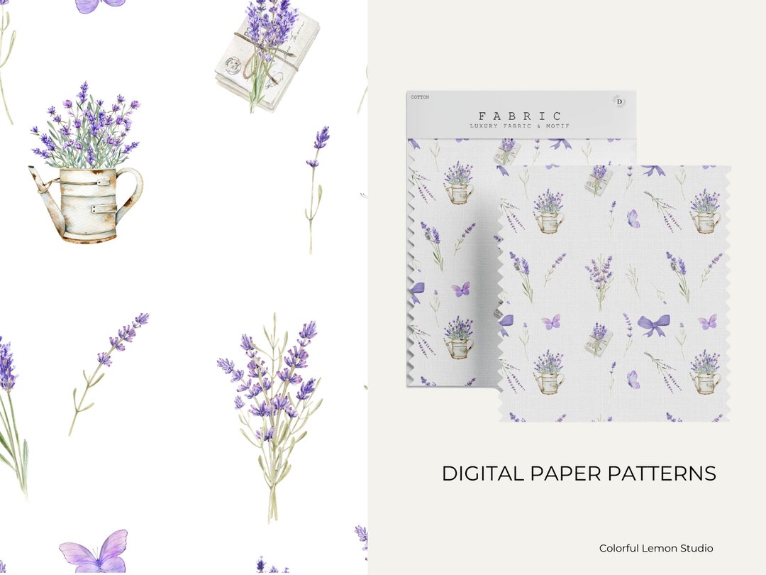 Lavender Digital Paper Pattern, Lavender Seamless Patterns, Digital ...