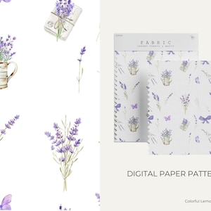 Lavender Digital Paper Pattern, Lavender Seamless Patterns, Digital ...