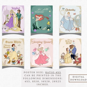 Printable Vintage Princess Poster, Nursery Kids Wall Art, Princess Art ...