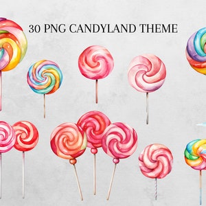 Watercolor Candy Clipart PNG, Sweet Bakery Food Clipart, Candyland ...