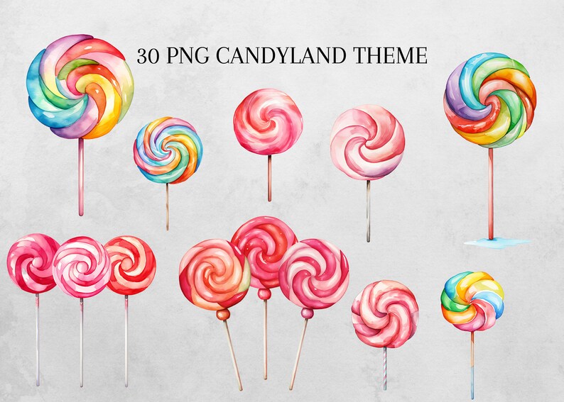 Watercolor Candy Clipart PNG, Sweet Bakery Food Clipart, Candyland ...