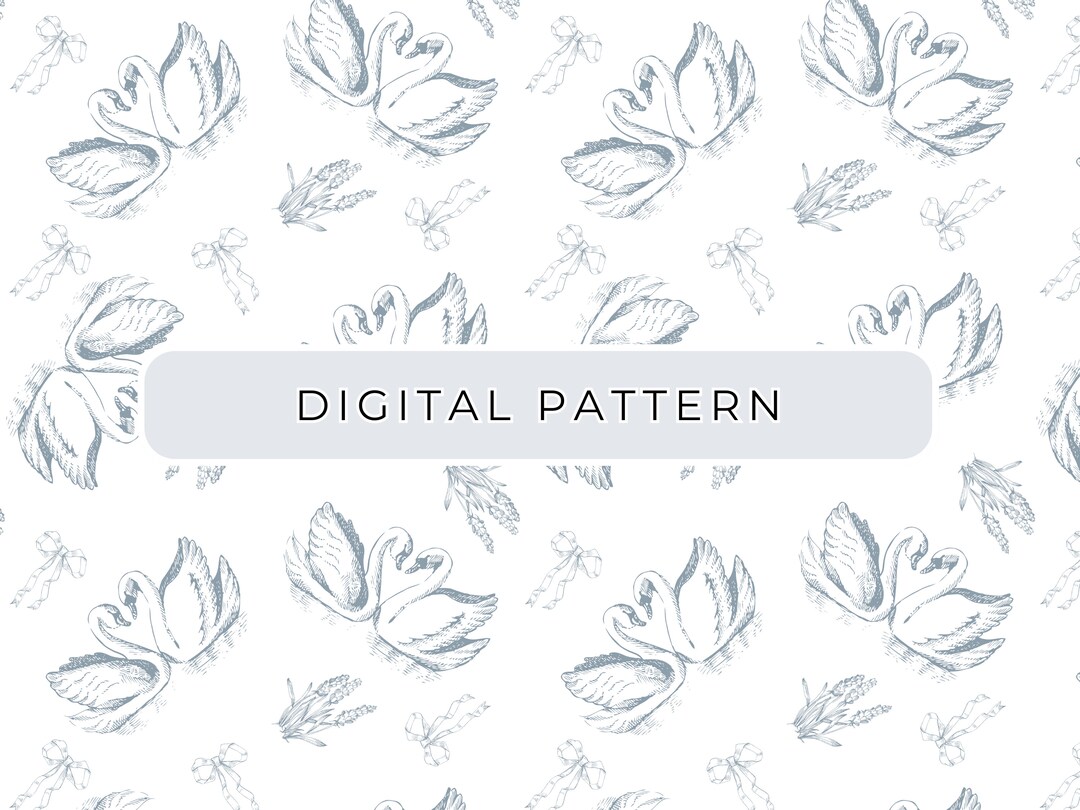 Swan Digital Papers Pattern, Swan Seamless Patterns, Swan Digital Paper ...