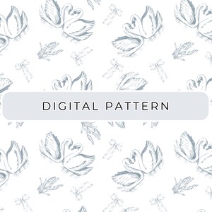 Swan Digital Papers Pattern, Swan Seamless Patterns, Swan Digital Paper ...