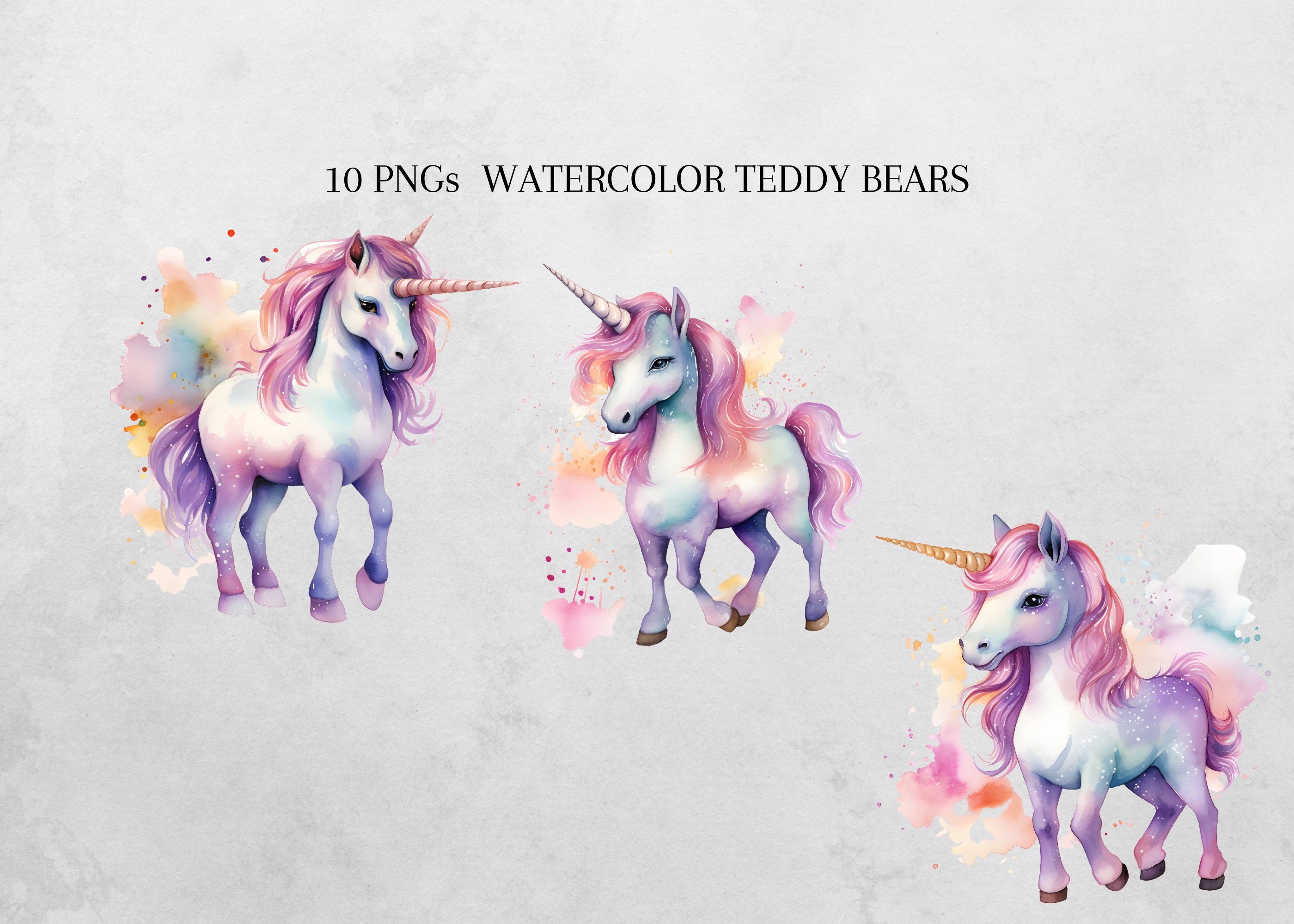 Watercolor Unicorn Clip Art Clipart Bundle, Baby Shower Clipart ...