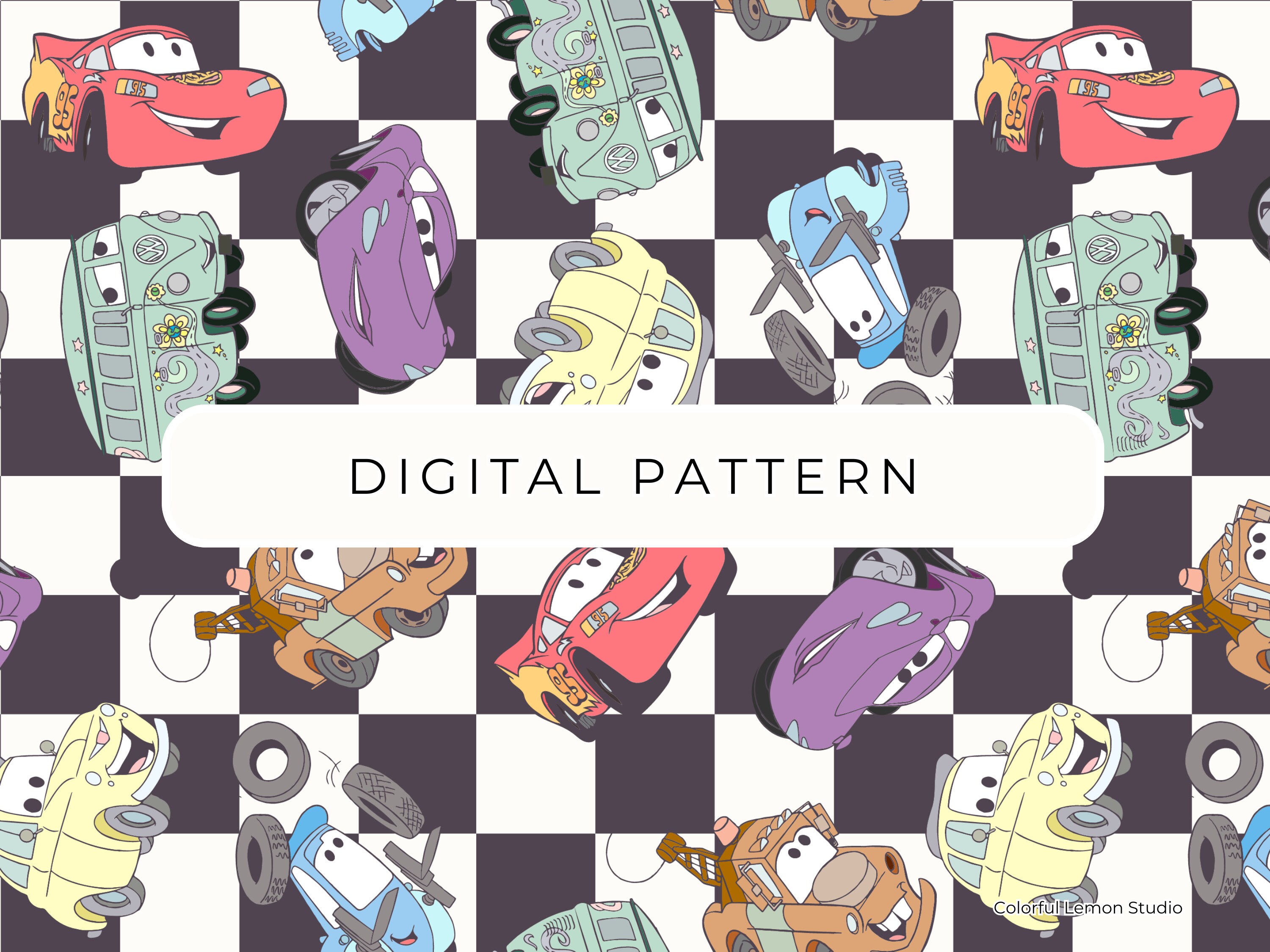 Cars Digital Paper Pattern Theme, Cars Seamless Patterns Digital Paper ...