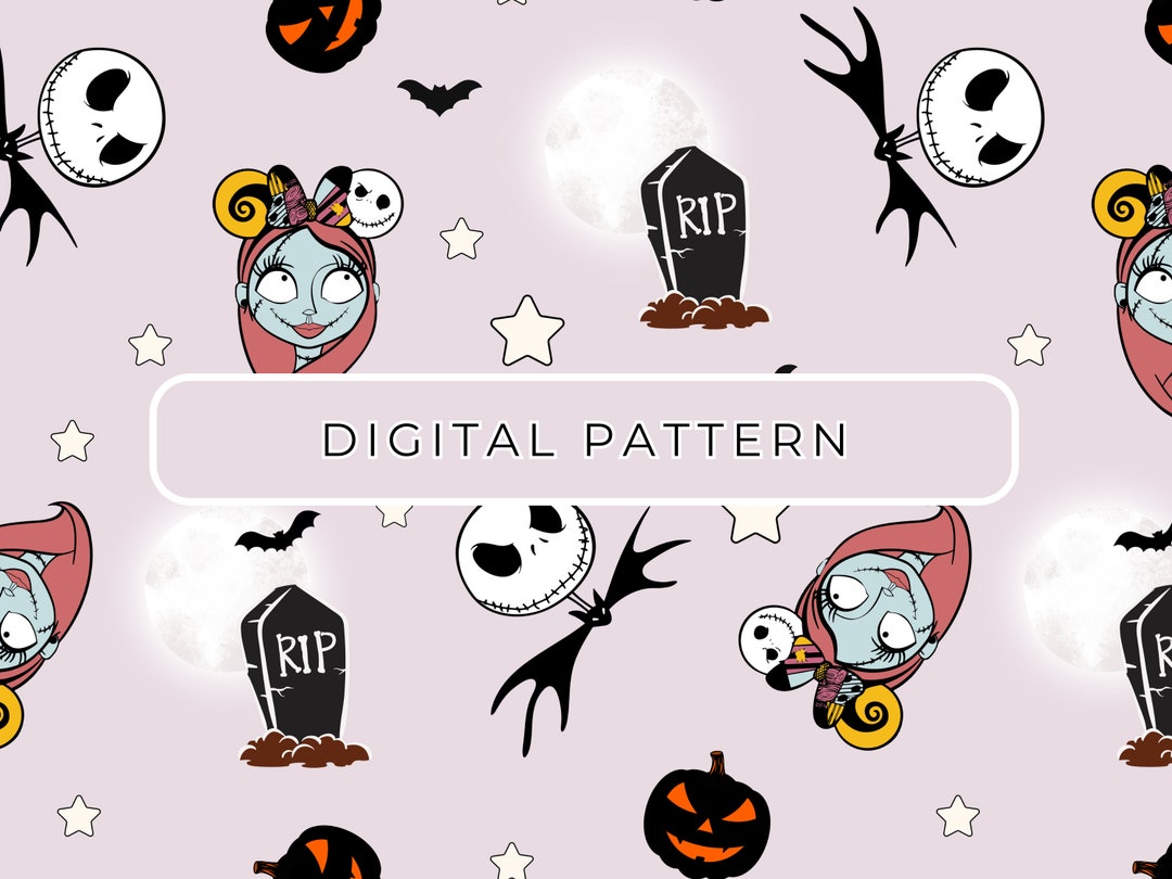 Halloween Jack Skeleton Digital Paper Pattern, Sally Seamless Pattern ...