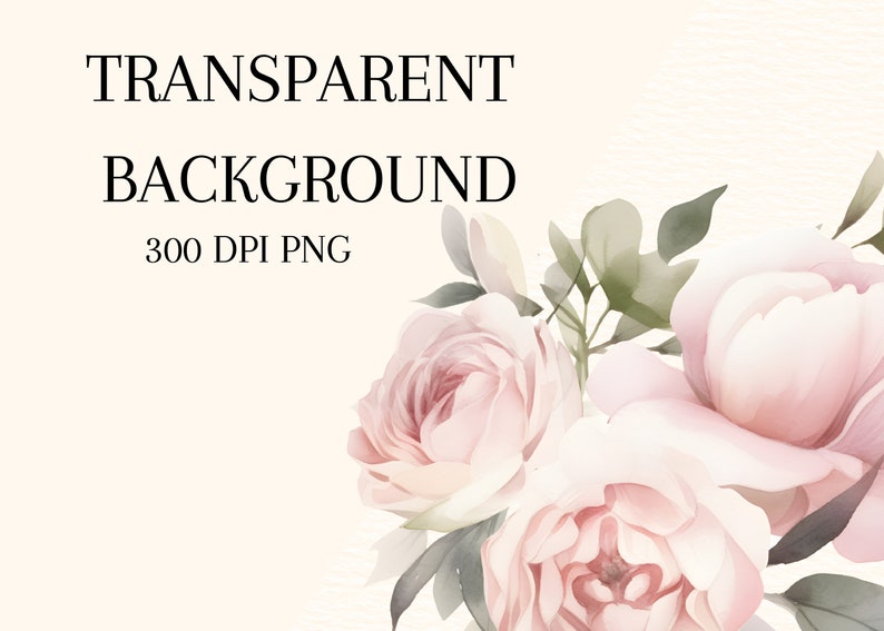 Watercolour Blush Roses Floral Clipart Bundle, Dusty Roses Bouquets ...