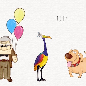 Watercolour up Clipart PNG, Carl, Russell PNG, Watercolor Hand-painted ...