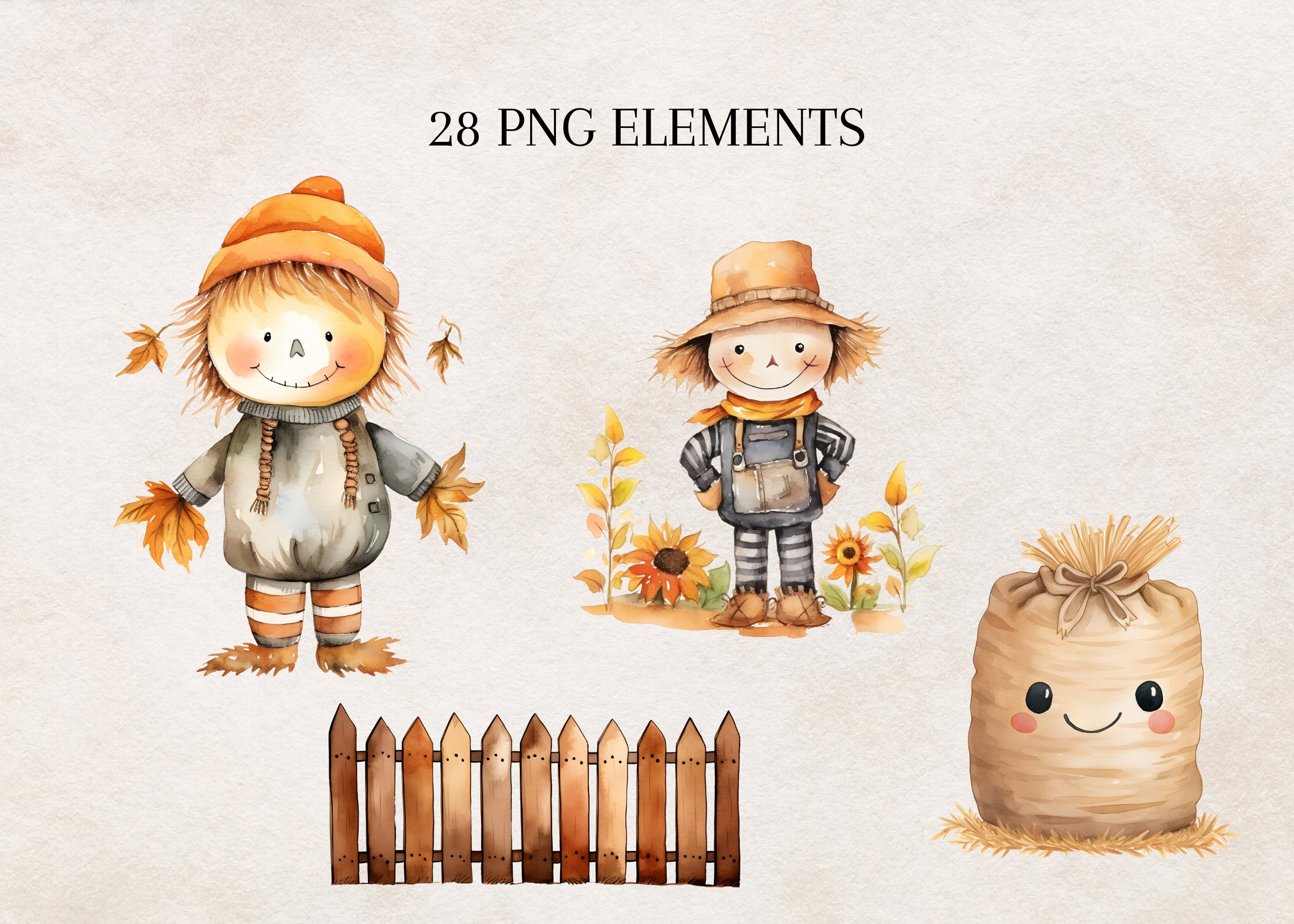 Watercolor Farm Animals Clipart Bundle, Cute Farm PNG, Baby Shower ...