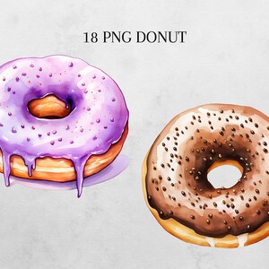Watercolor Donut Clipart PNG, Sweet Bakery Food Clipart, Donut Birthday ...