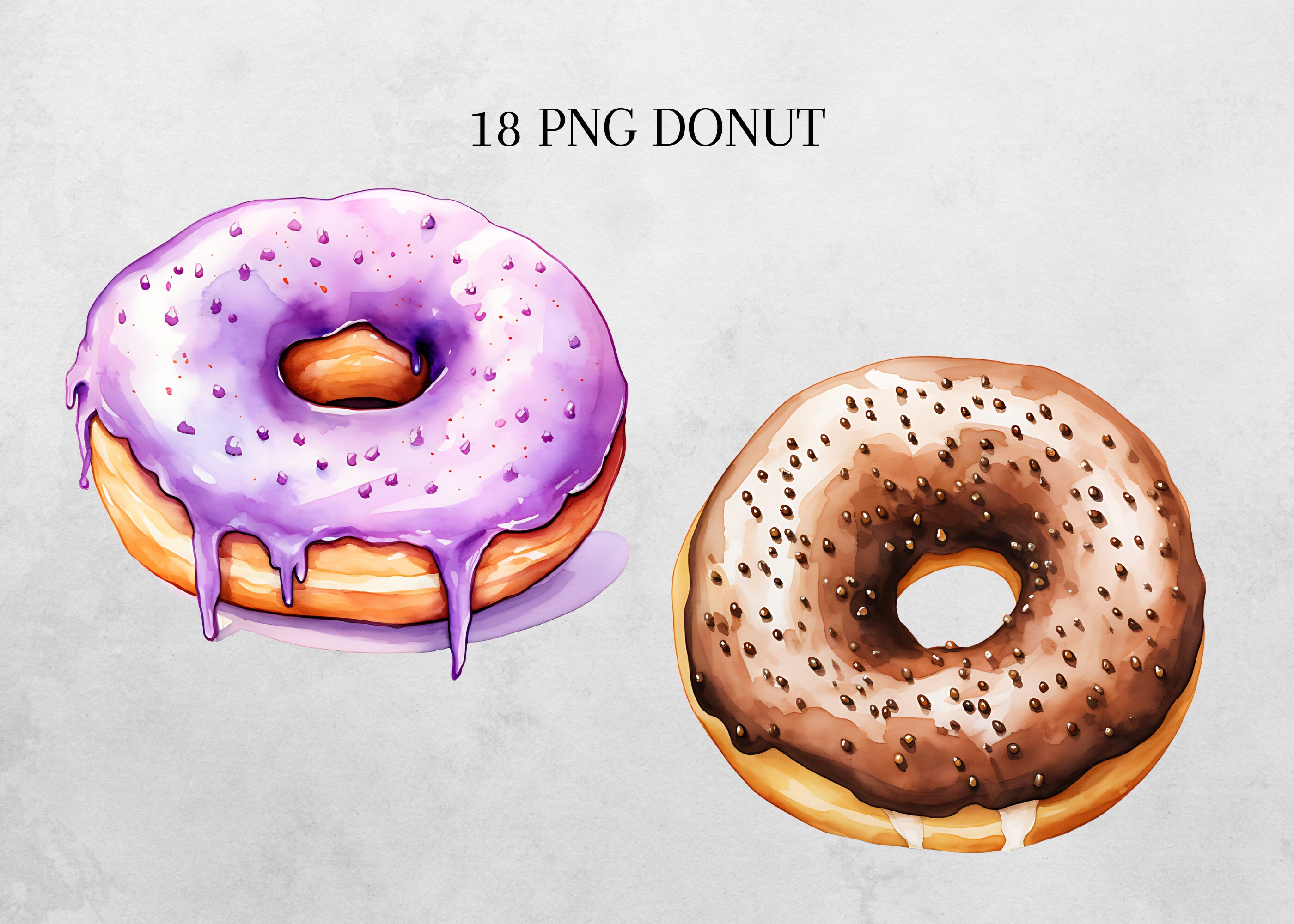 Watercolor Donut Clipart PNG, Sweet Bakery Food Clipart, Donut Birthday ...