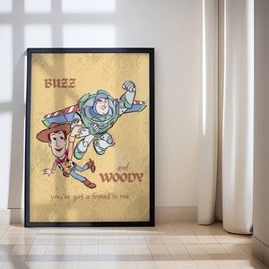 Printable Toy Story Poster, Wall Art Buzz and Woody, Nursery Wall Art ...