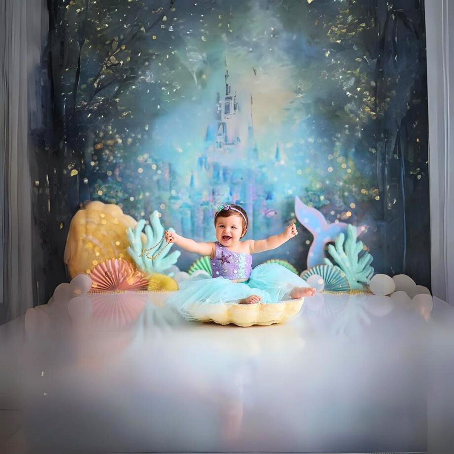 Magical Mermaid Dress: Ariel Inspired Birthday Outfit With Shells - Etsy