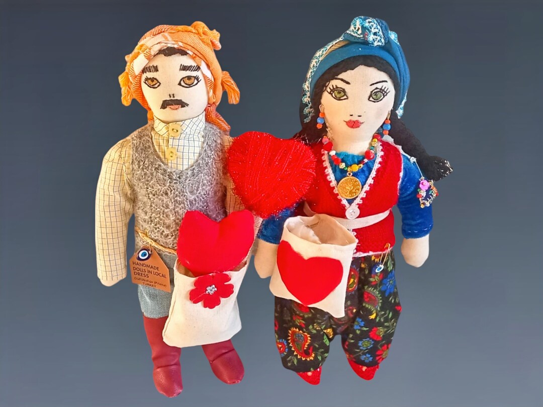 Turkish Cotton Picker Couple Cloth Dolls With Embroidered Headscarf ...
