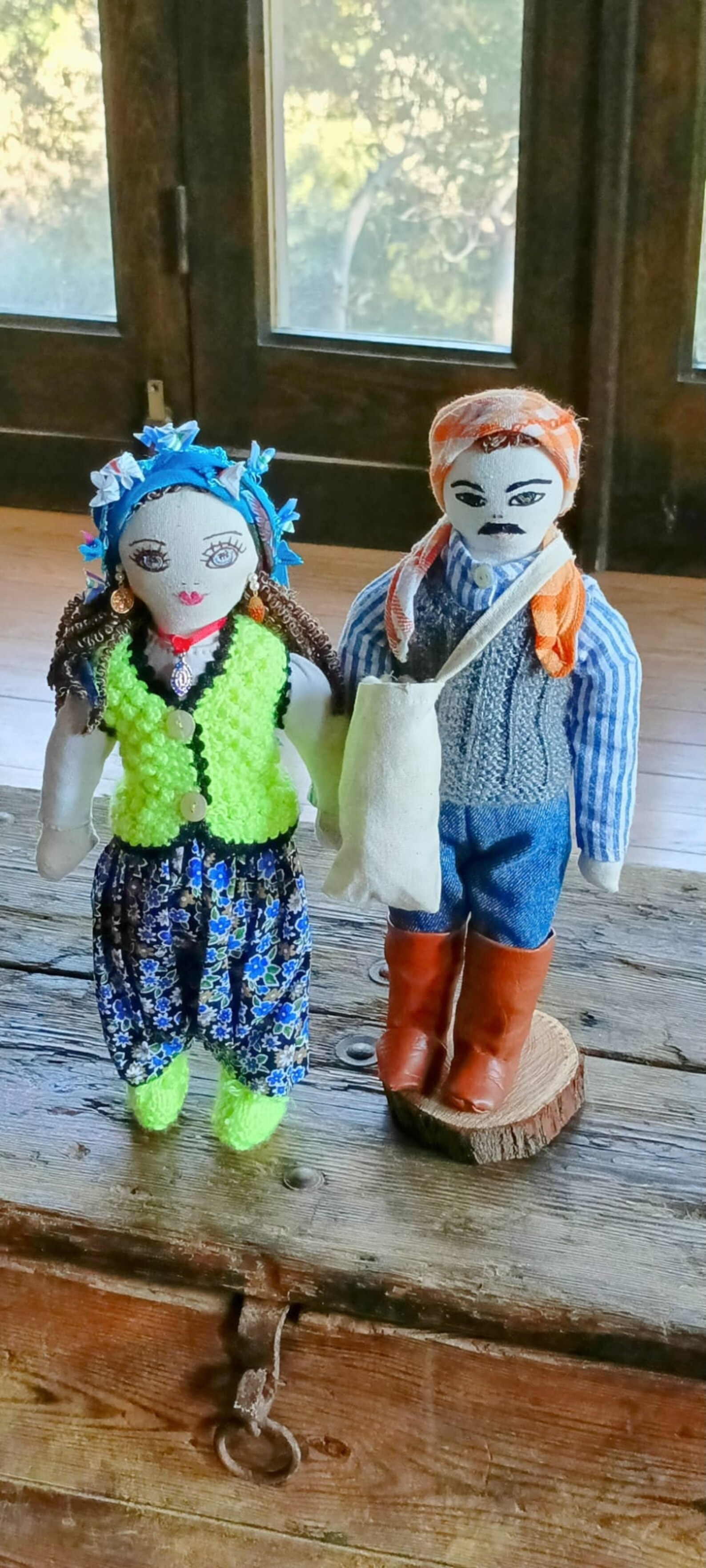 Rare to Finds Couple Cloth Dolls in Traditional Clothes as Home Decor ...