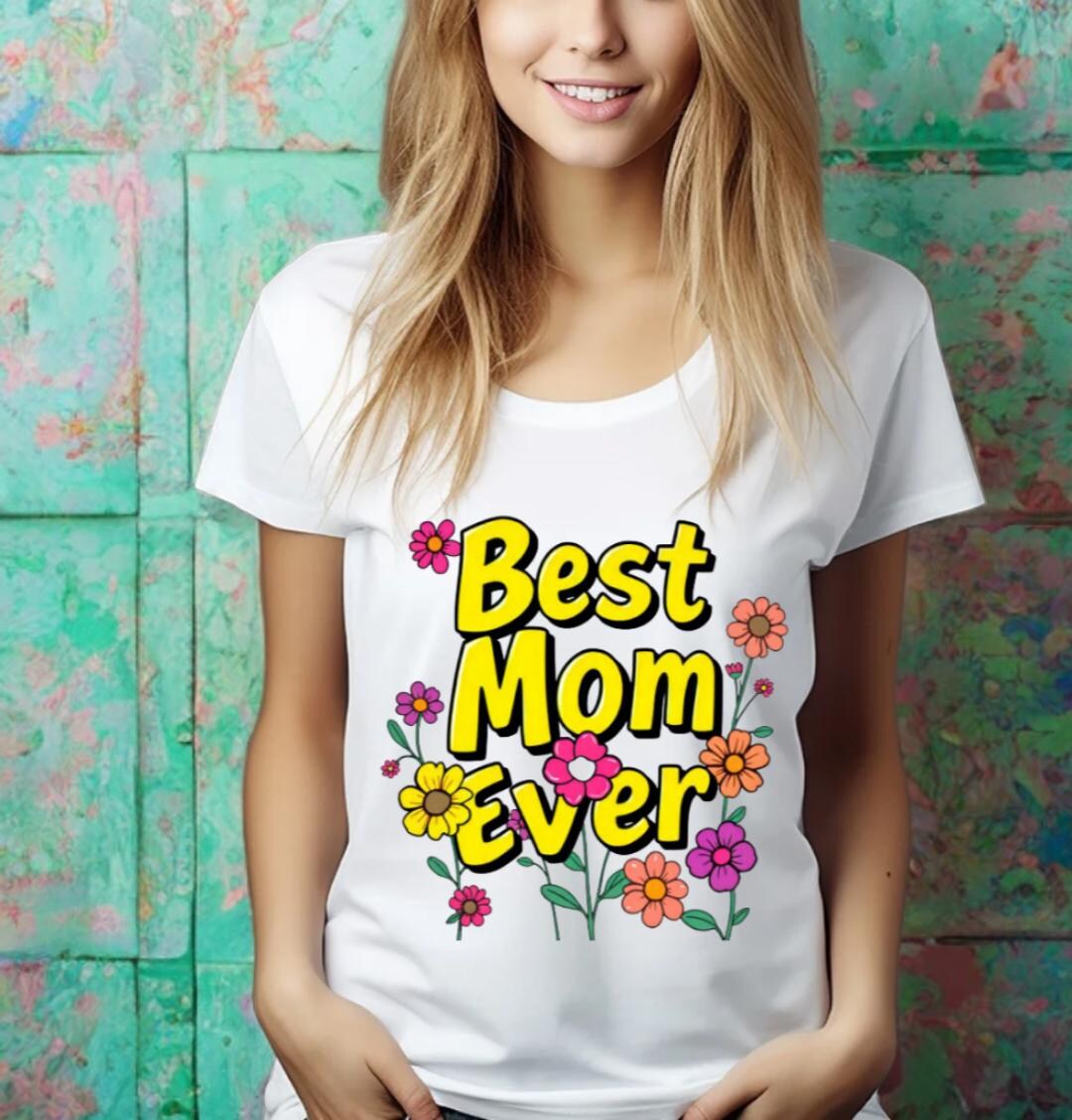 Best Mom Ever PNG Mother's Day Sublimation Design Floral Mom Clipart ...