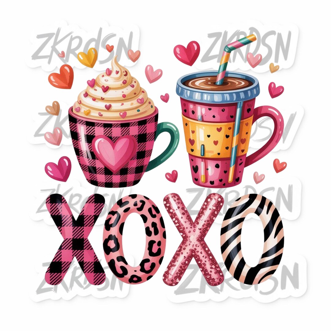Xoxo Coffee Png, Valentine's Day Png, Coffee Png, Valentine Drinks ...