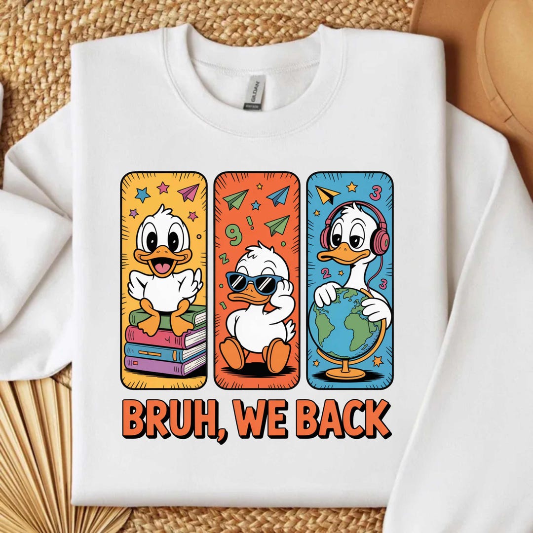 Bruh We Back PNG, Silly Goose Back to School Png, Retro Goose Humor ...