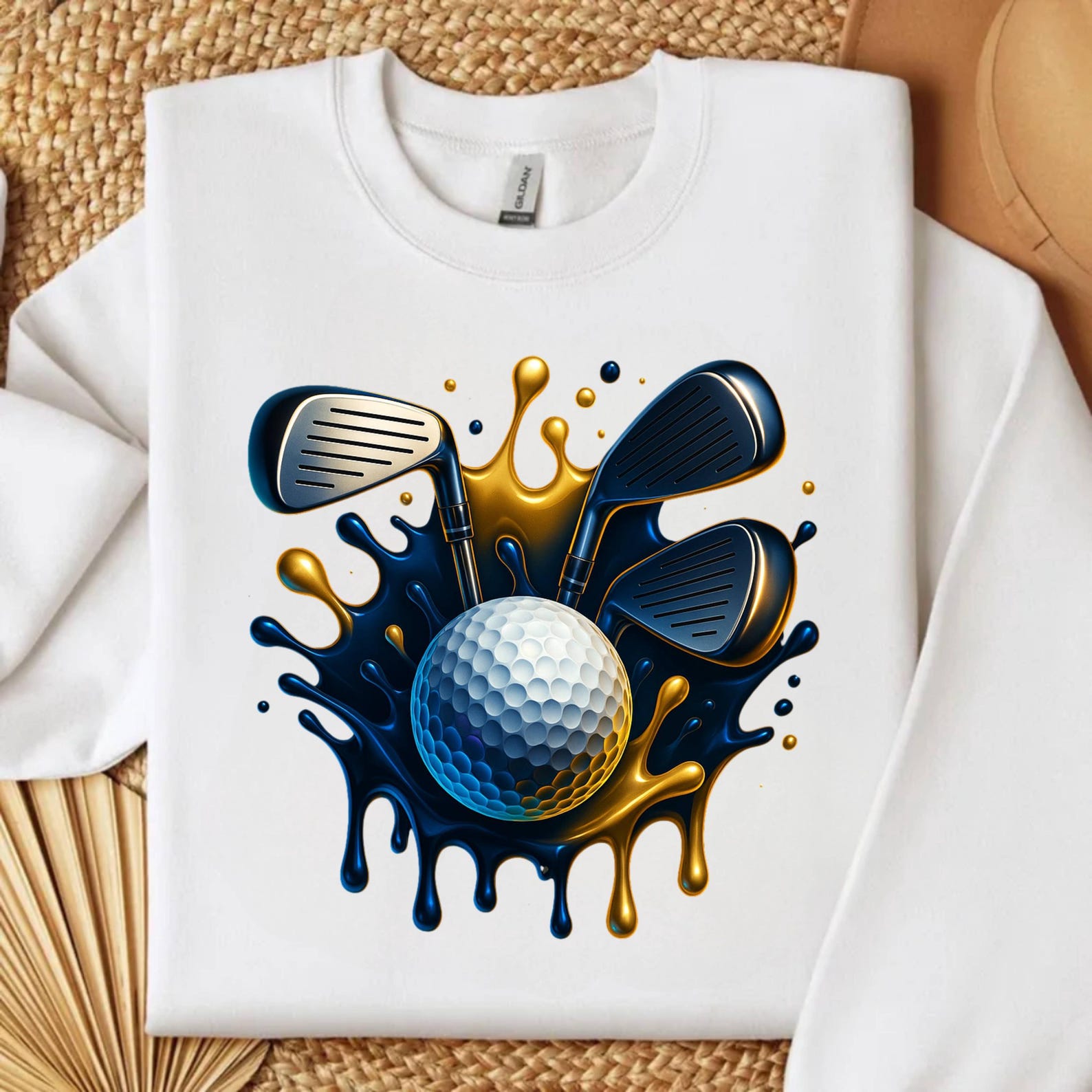 Gold and Blue Golf Ball Splash PNG: Luxury Sports Design (digital ...