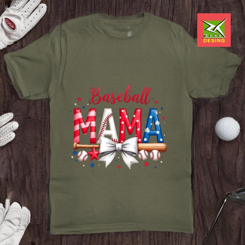 Baseball Mama PNG | Red White Blue Sublimation Design | Patriotic ...