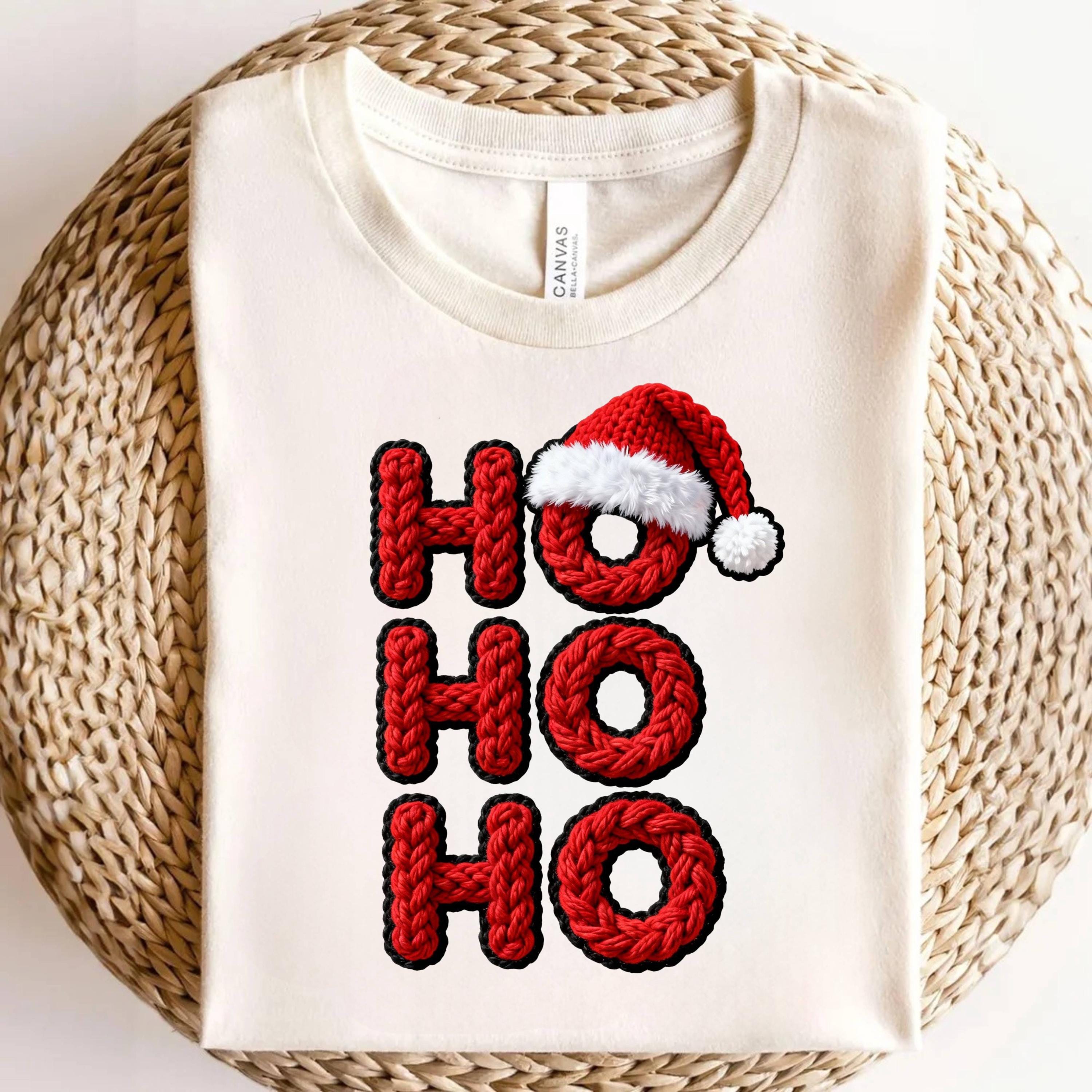 Ho Ho Ho Crochet Letters PNG, Cozy Christmas Knitted Text Design ...