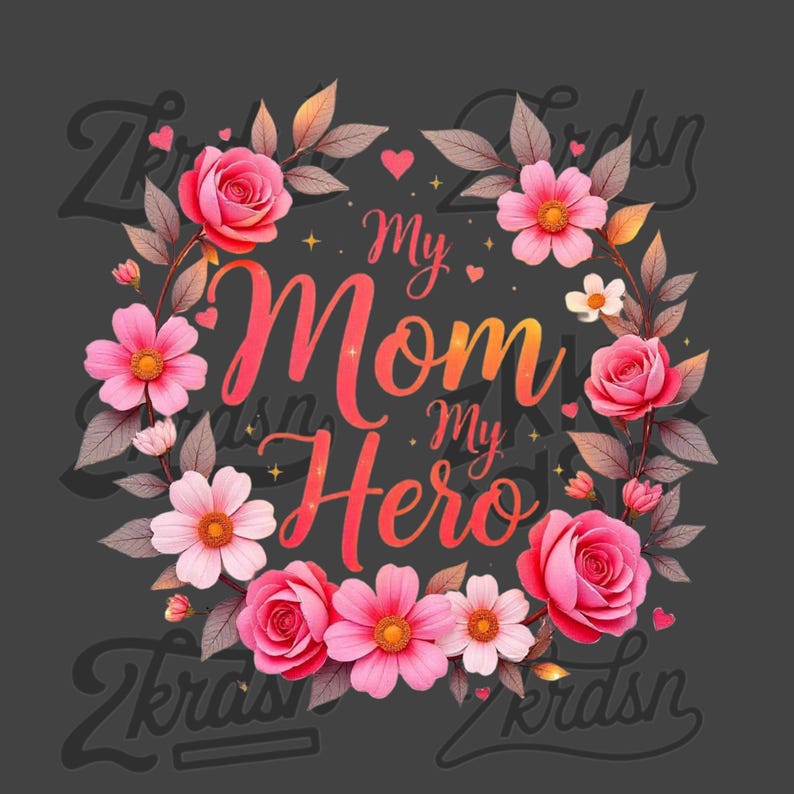 My Mom, My Hero PNG– Floral Mother’s Day Digital Print - PNG - Etsy