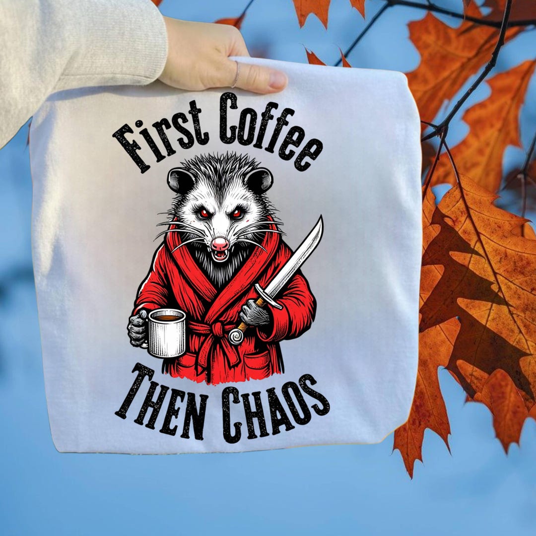 Funny Opossum Coffee & Sword PNG, Dark Humor Design (digital Download ...