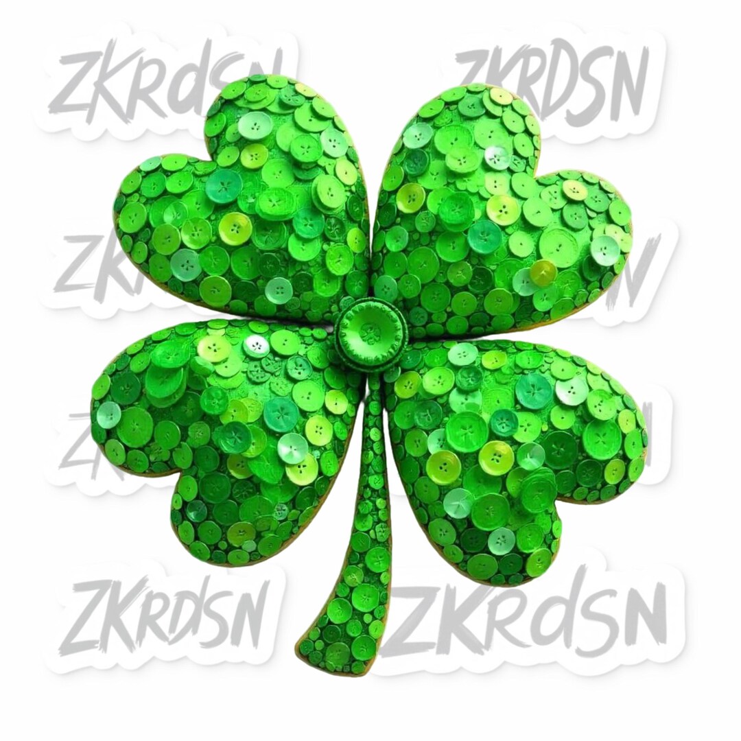 Sparkly Shamrock Png St Patricks Day Clover Faux Sequin Shamrock Png St ...
