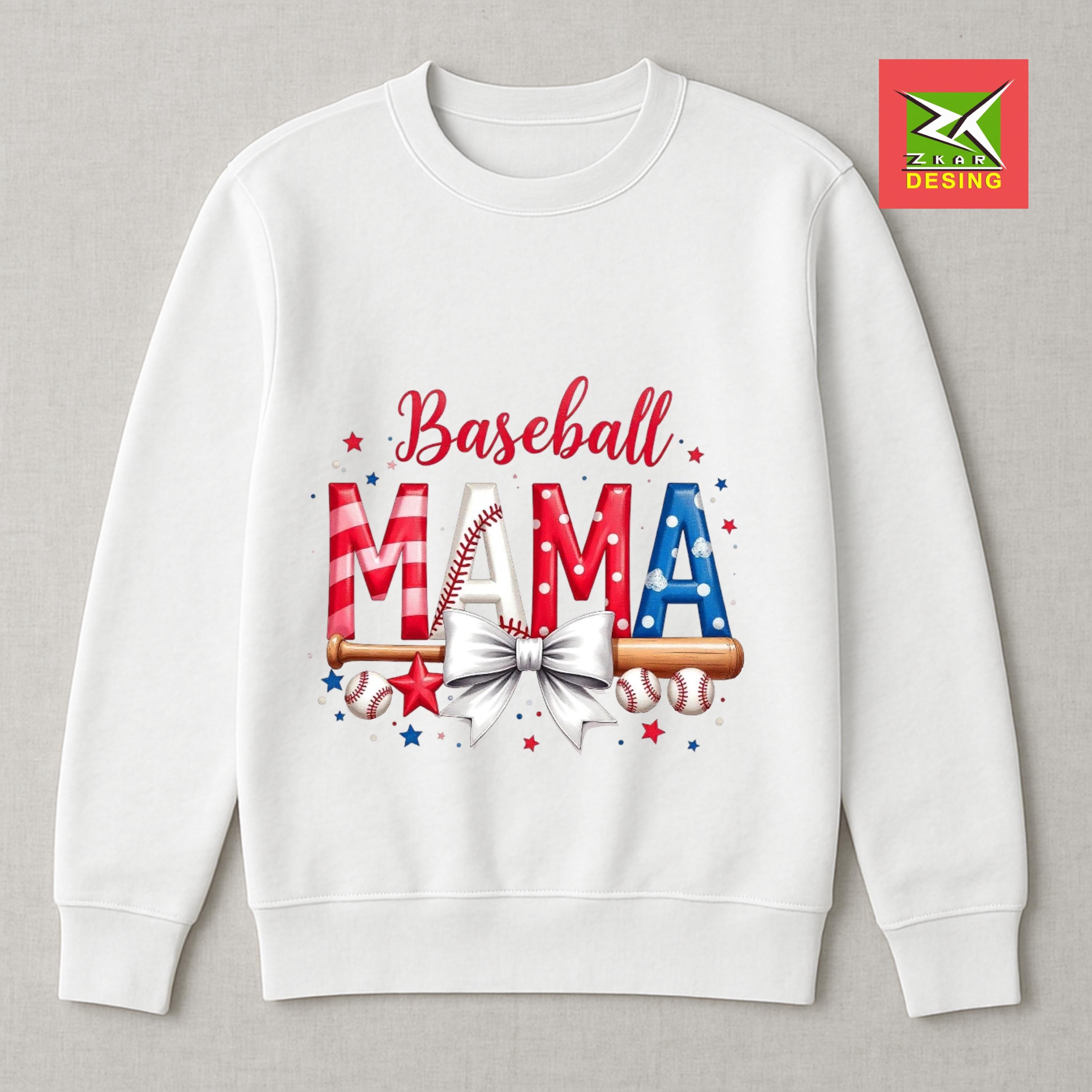 Baseball Mama PNG | Red White Blue Sublimation Design | Patriotic ...