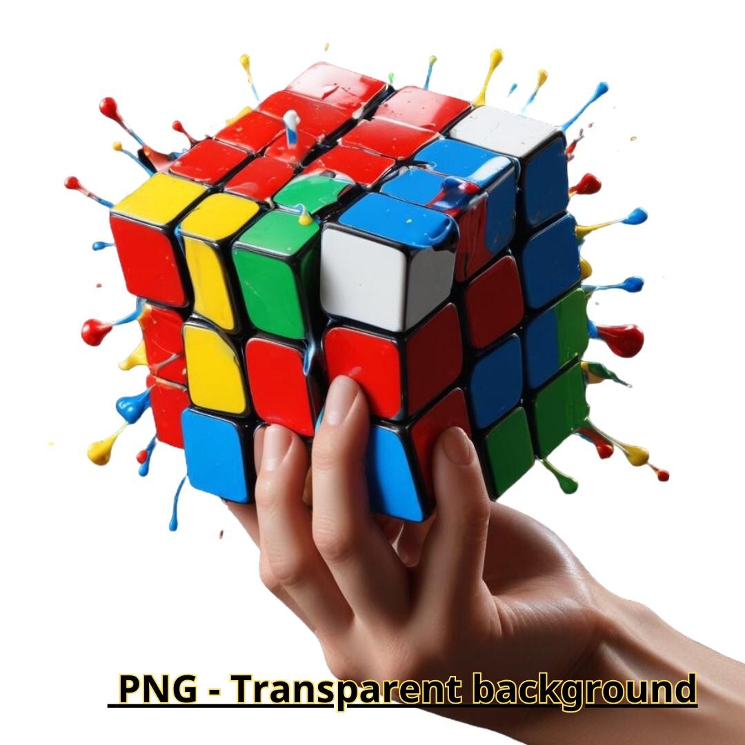 3D Dripping Rubik's Cube PNG Vibrant Melting Colors, Street Art Pop Art ...