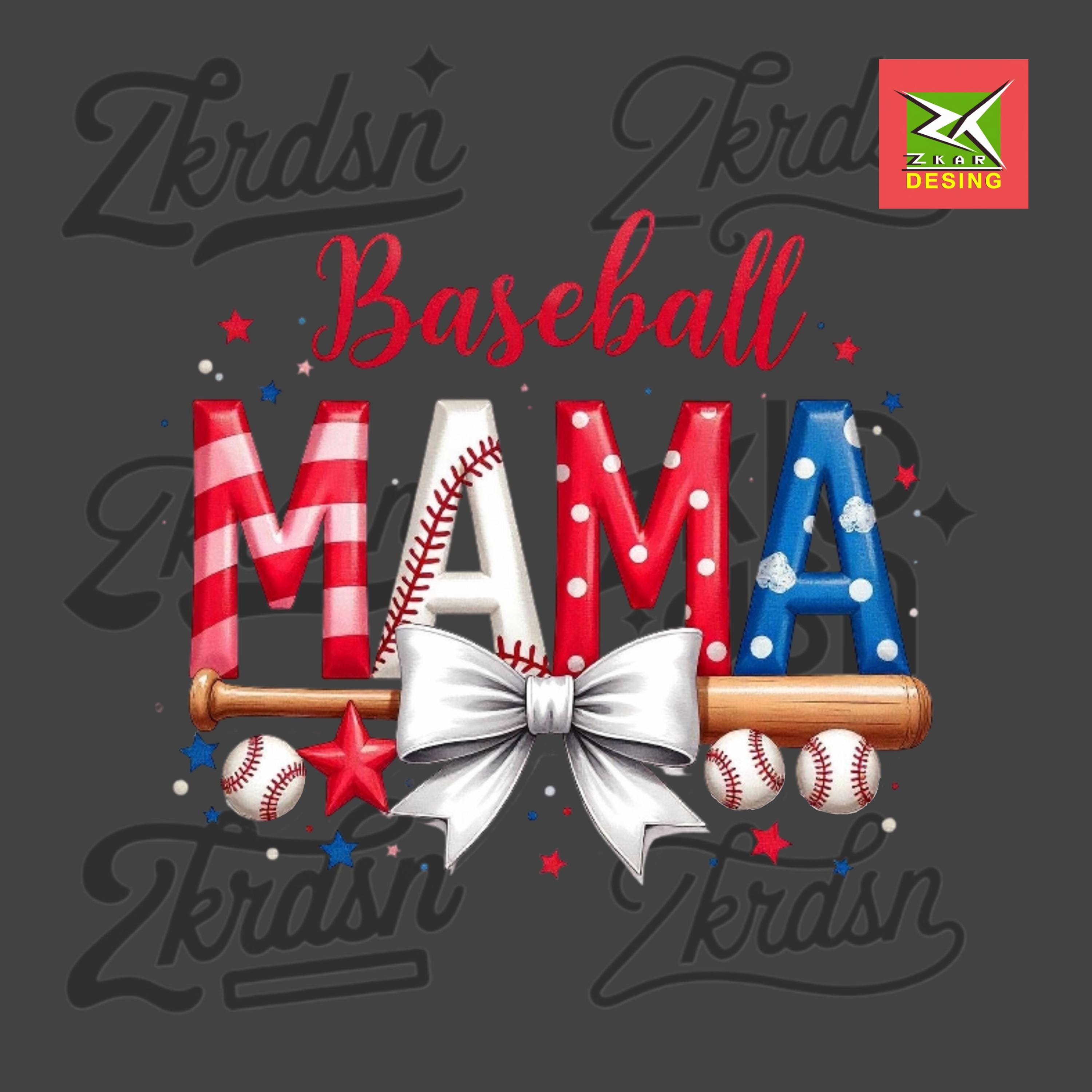 Baseball Mama PNG | Red White Blue Sublimation Design | Patriotic ...