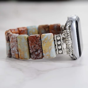 Amazonite Natural Stone Apple Watch Strap | Band 38mm 40mm 41mm 42mm ...