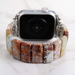 Amazonite Natural Stone Apple Watch Strap | Band 38mm 40mm 41mm 42mm ...