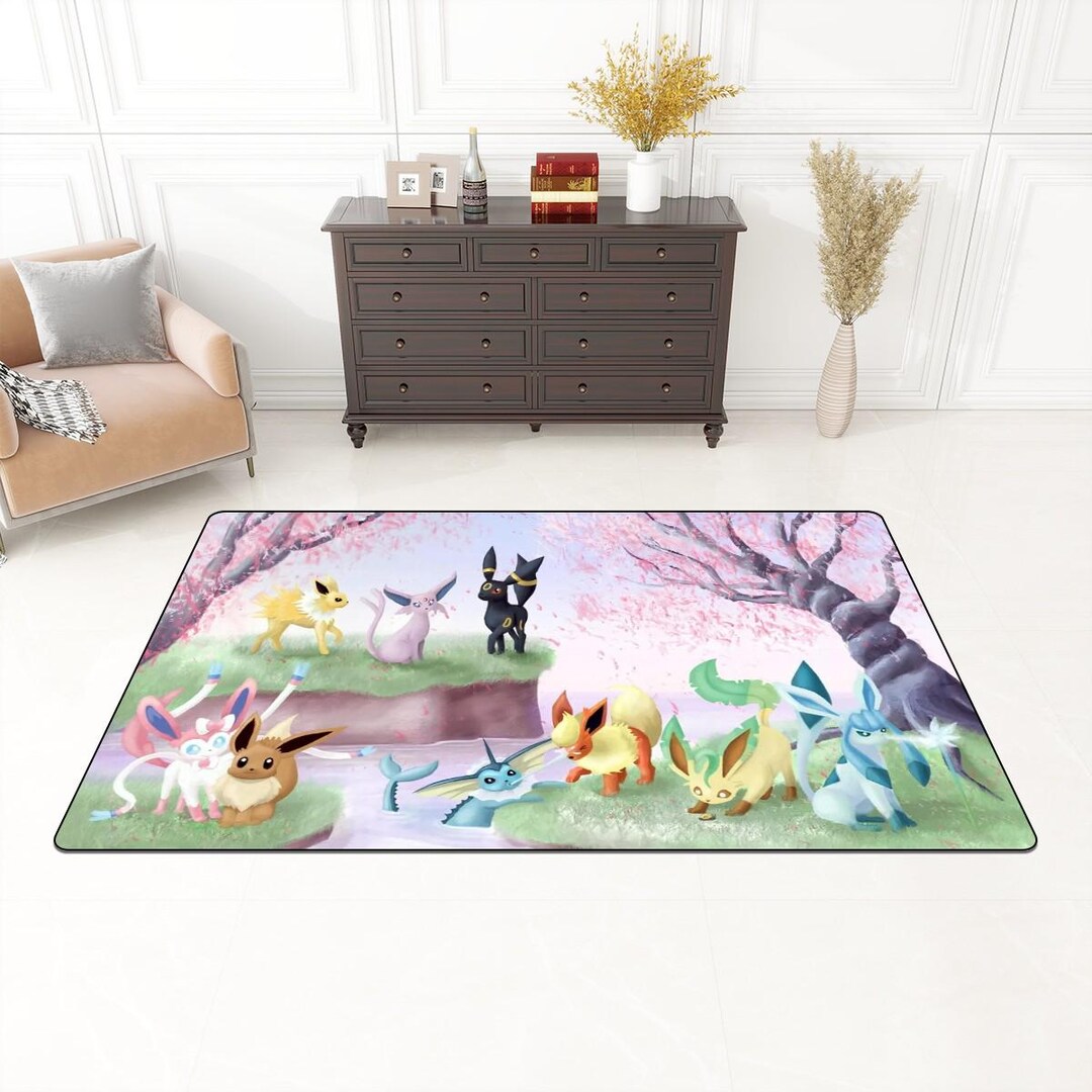 Cute Eeveelutions Rug, Eeveelutions Rug, Eeve Rug, Japanese Anime Rug ...