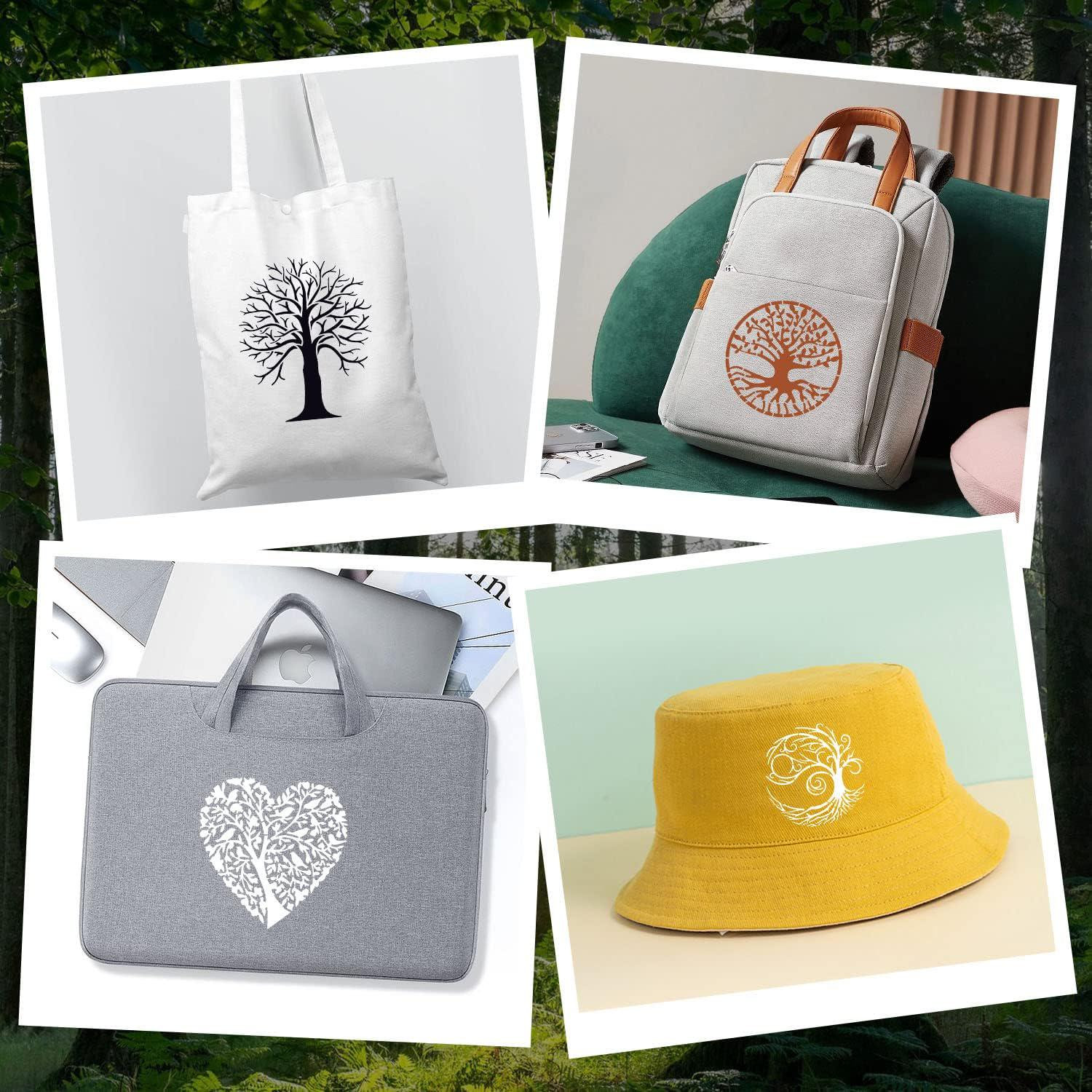 6 Inch Tree Stencils for Painting, Reusable Natural Plants Stencil, 25 ...