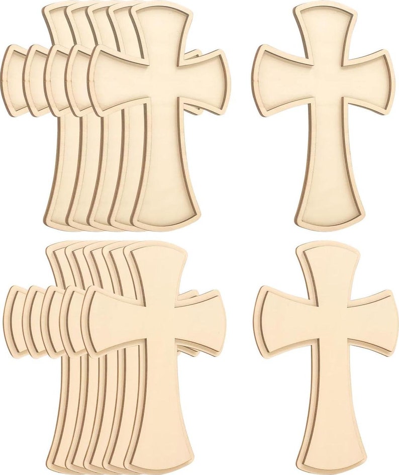 12 Pack 9 Inch Unfinished Wooden Crosses Blank Wood Cross for Diy ...