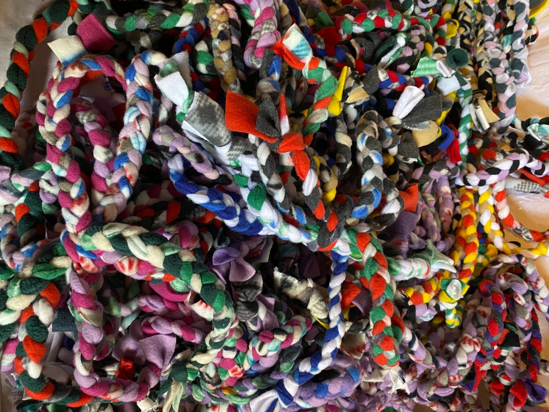 Bundle of 10 Assorted Fleece Braided Dog Toys - Etsy