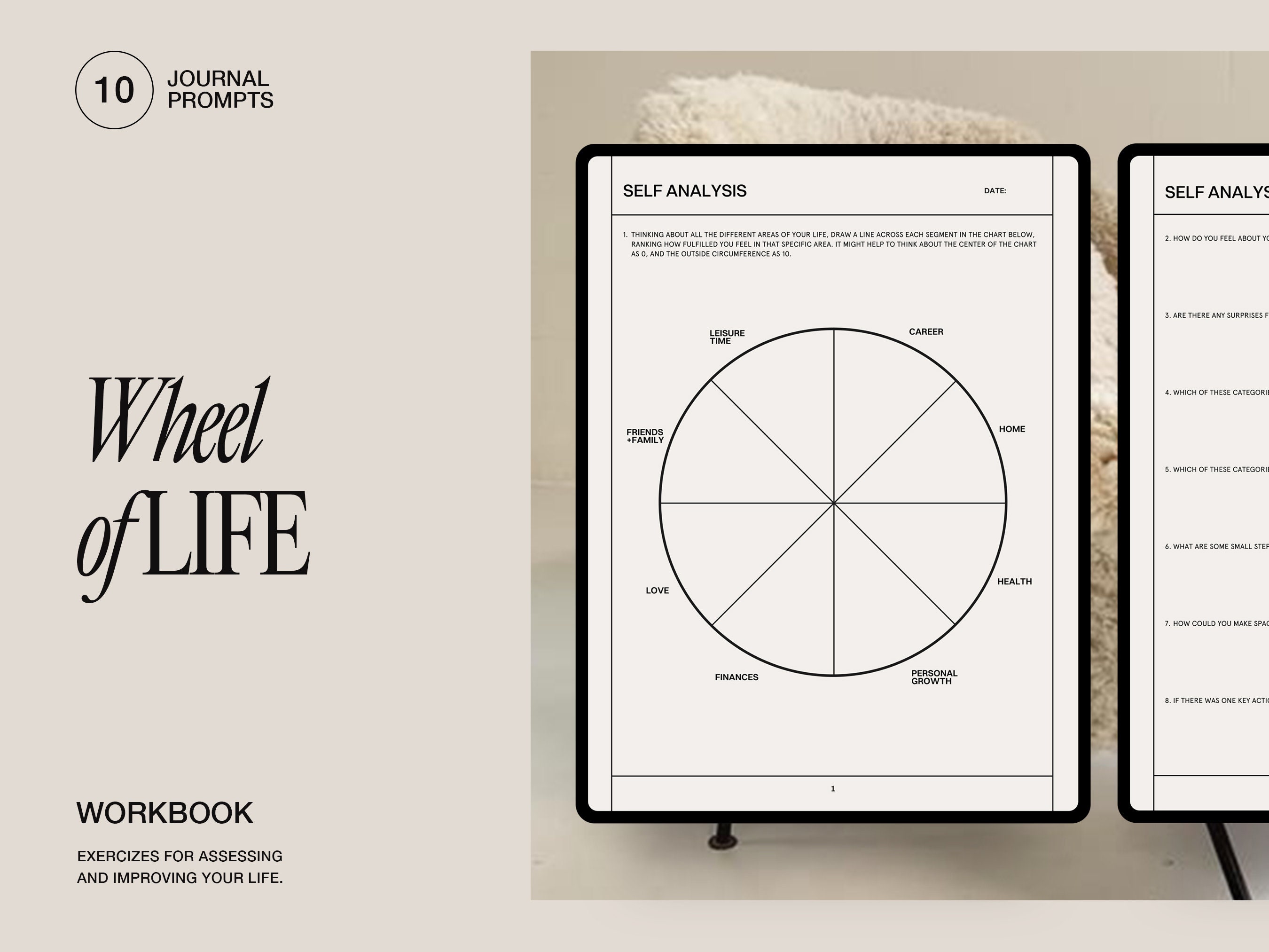 Wheel of Life Workbook, Self Care Journal, Digital Self Care Planner ...