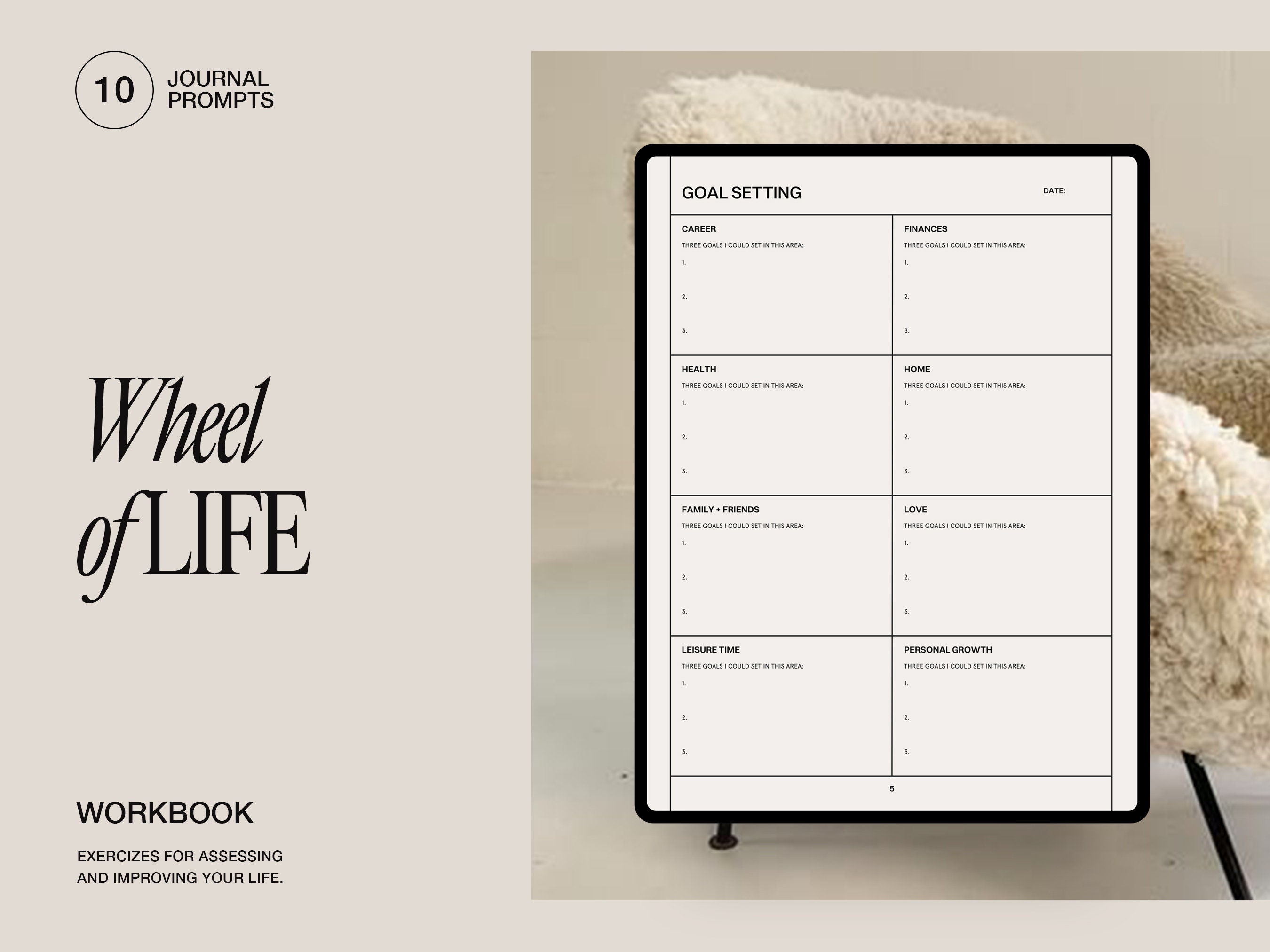 Wheel of Life Workbook, Self Care Journal, Digital Self Care Planner ...